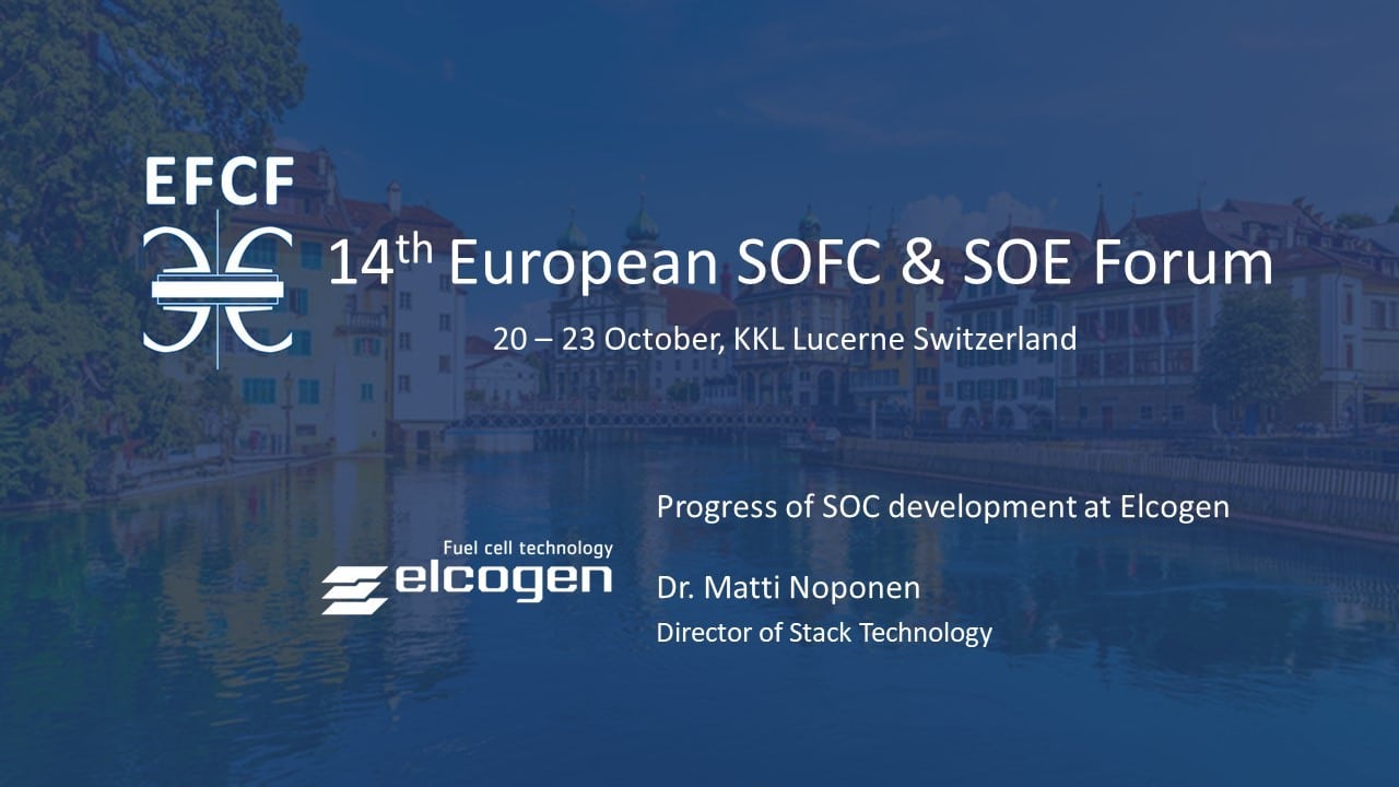 Elcogen is a speaker at 14th European SOFC & SOE Forum – Affordable ...